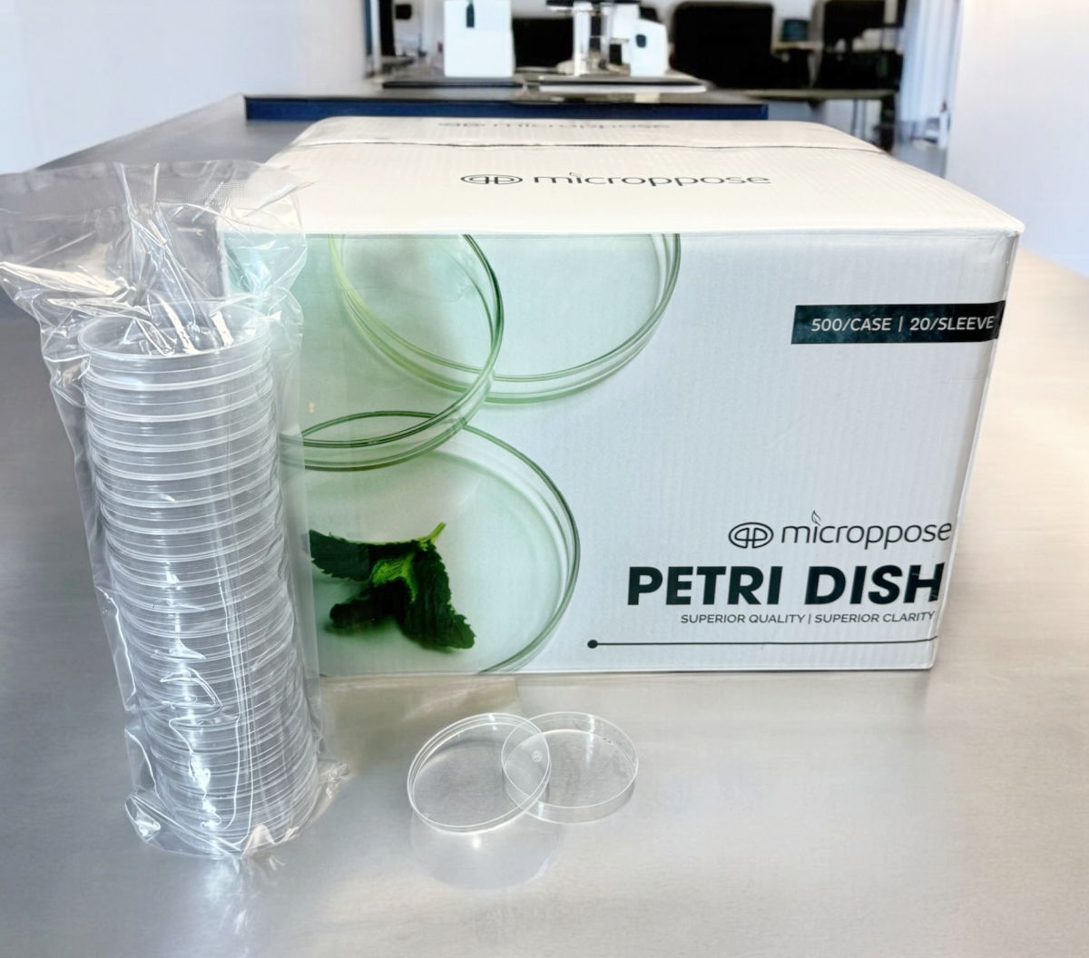 Microppose Petri Dishes 90mm x 15mm Plates With Vented Lid, Polystyrene ...